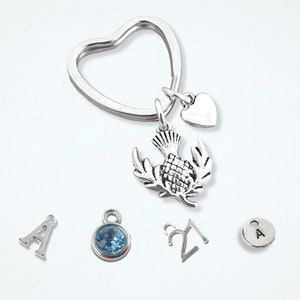 Thistle Key Ring, Scottish Present, Personalised Keyring, Scotland ...