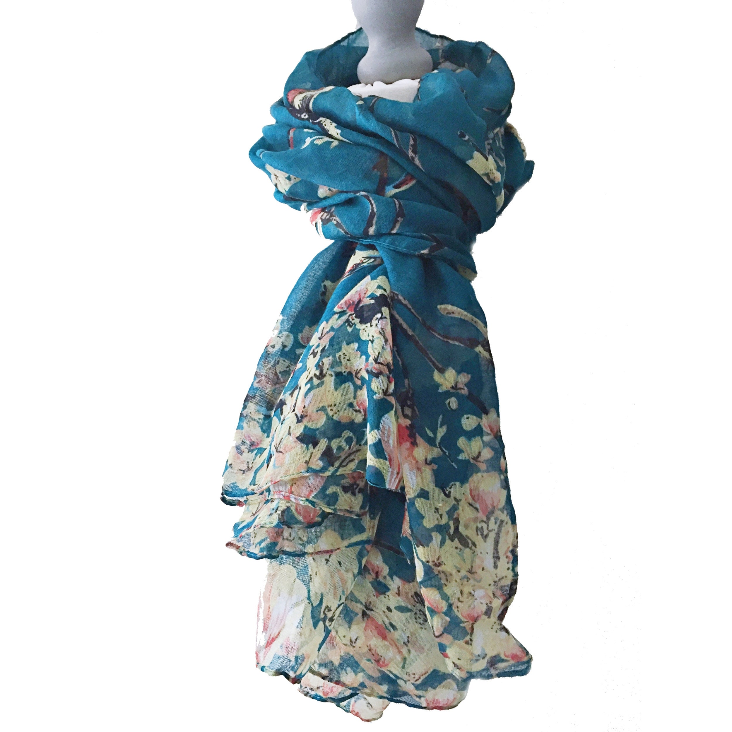 Floral Bird Scarf Personalized Scarf Ladies Bird Wrap - Etsy UK