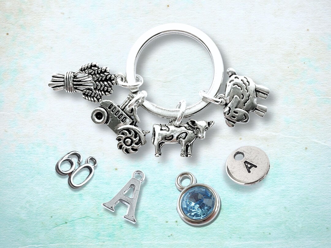 Farmers Keyring, Tractor Key Ring, Farm Key Ring, Personalised Present ...