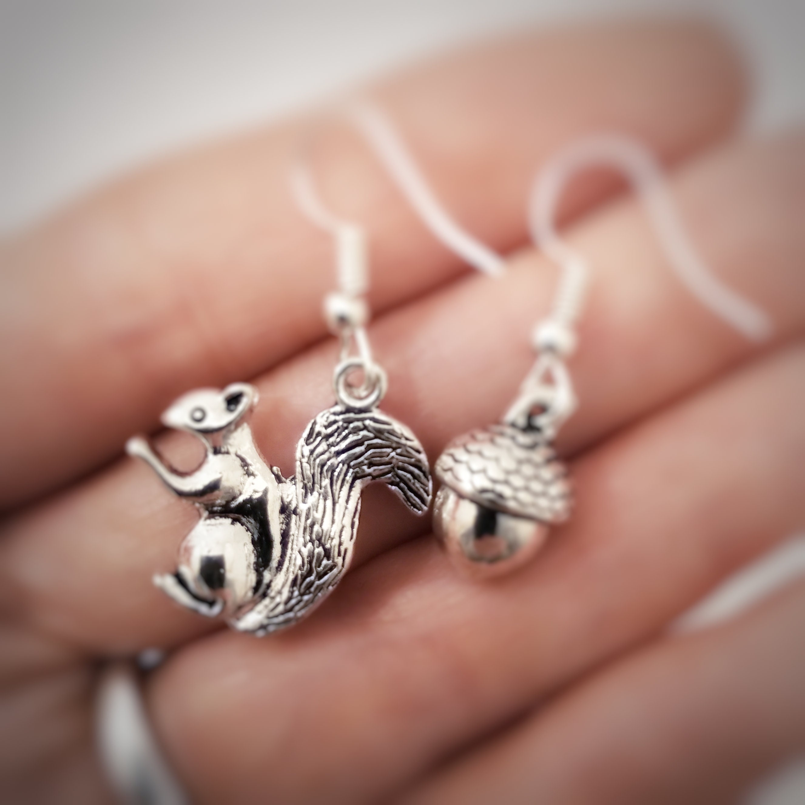 Squirrel Earrings Woodland Jewellery Nature Earrings - Etsy UK