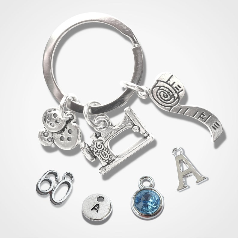 Sewing Charm Keyring Personalised Letterbox Gift Dressmaker - Etsy