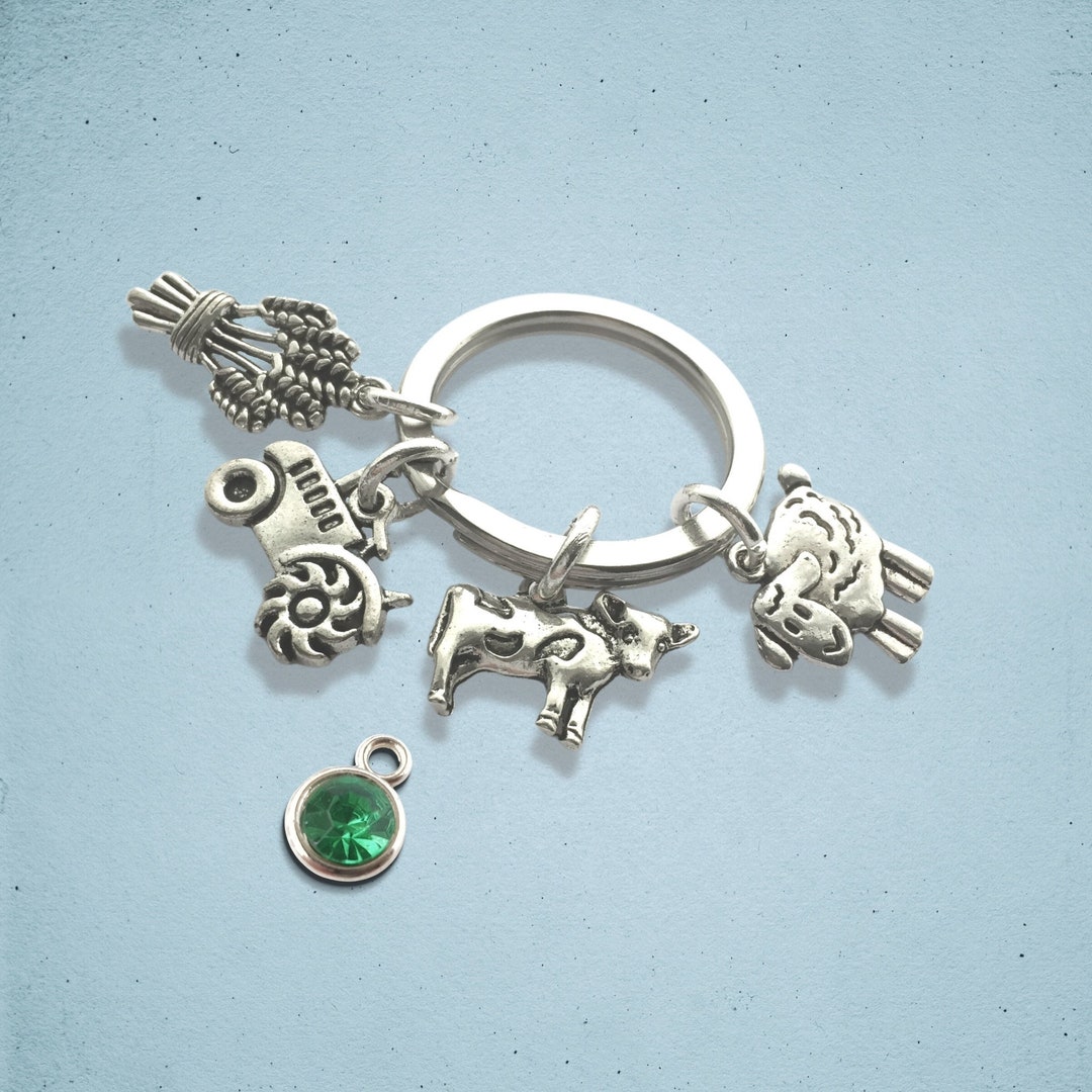 Farmers Keyring Tractor Key Ring Farm Key Ring Personalised - Etsy