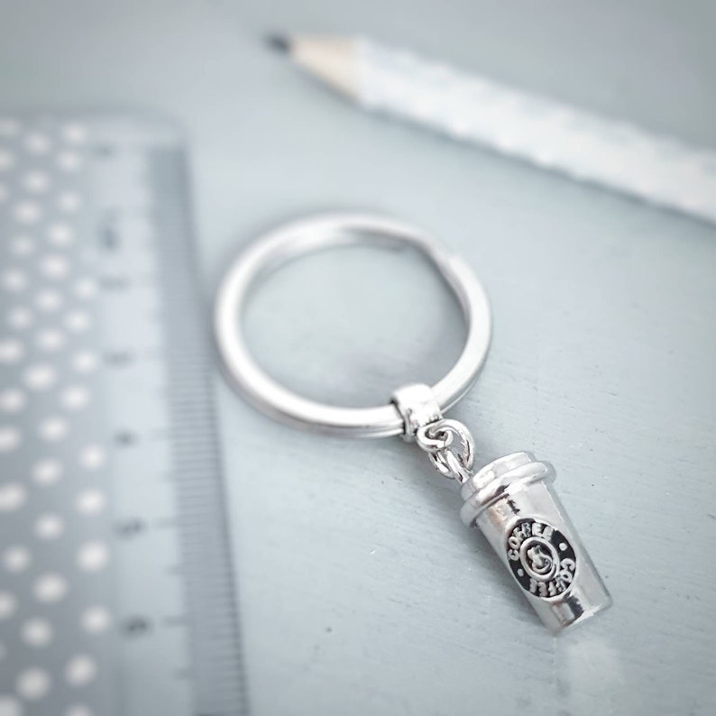 Coffee Cup Keyring Personalised Coffee Lovers Gift Coffee - Etsy