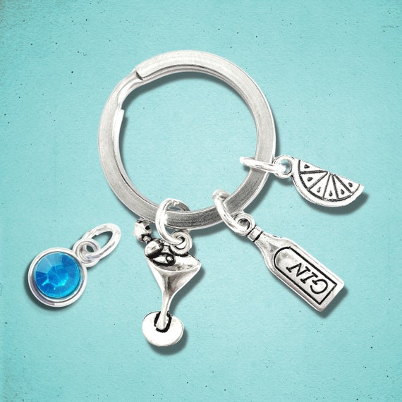 Gin and Tonic Lovers Keyring Customisable Letterbox Gift | Etsy UK