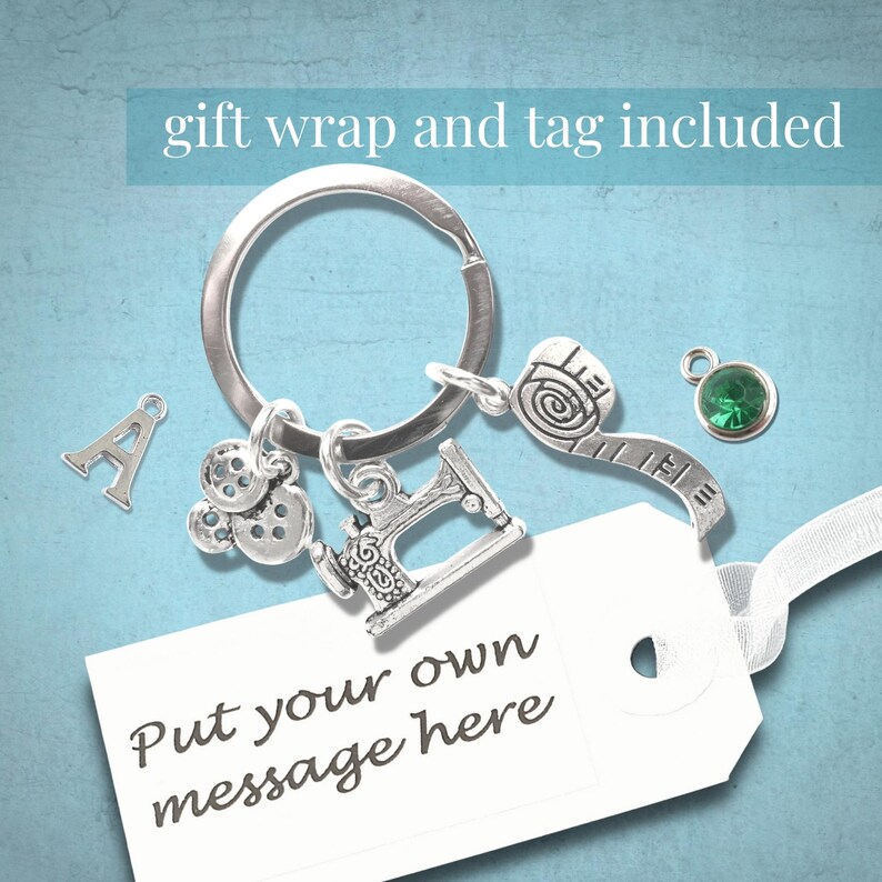 Sewing Charm Keyring Personalised Letterbox Gift Dressmaker - Etsy