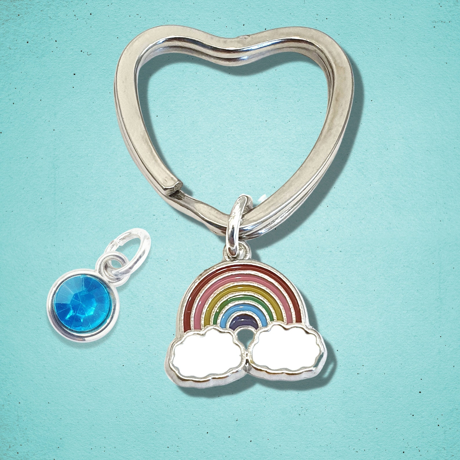 Rainbow Charm Keyring Initial Bag Charm Personalised - Etsy UK