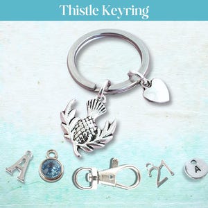 Thistle Key Ring, Scottish Present, Personalised Keyring, Scotland ...
