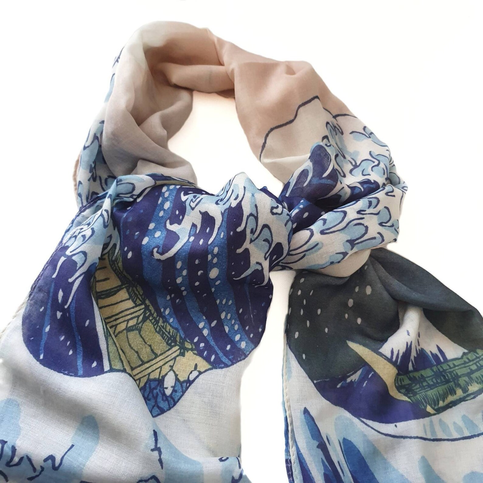 Great Wave Scarf Ladies Personalised Letterbox Art Lover | Etsy