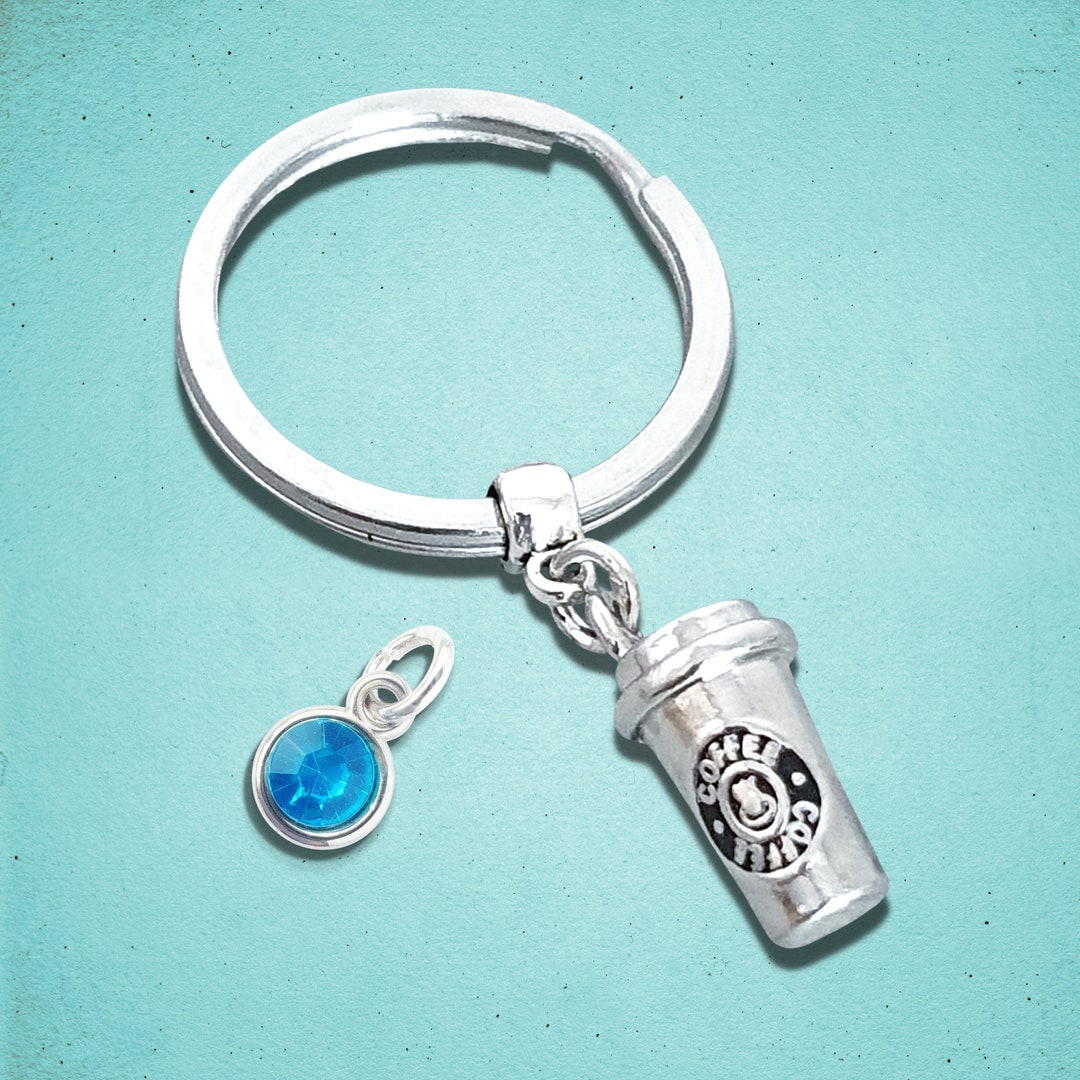 Coffee Cup Keyring Personalised Coffee Lovers Gift Coffee - Etsy