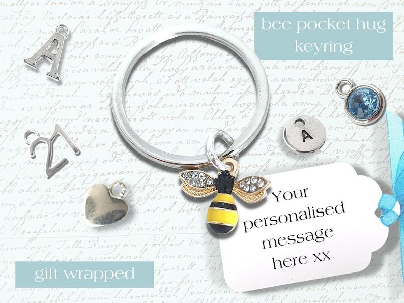 Custom Bee Keyring Thoughtful Gift for Mum Personalised - Etsy UK