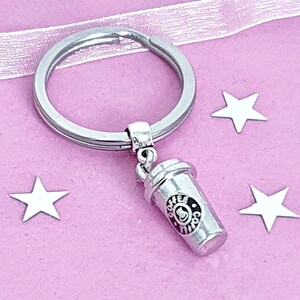 Coffee Cup Keyring Personalised Coffee Lovers Gift Coffee - Etsy