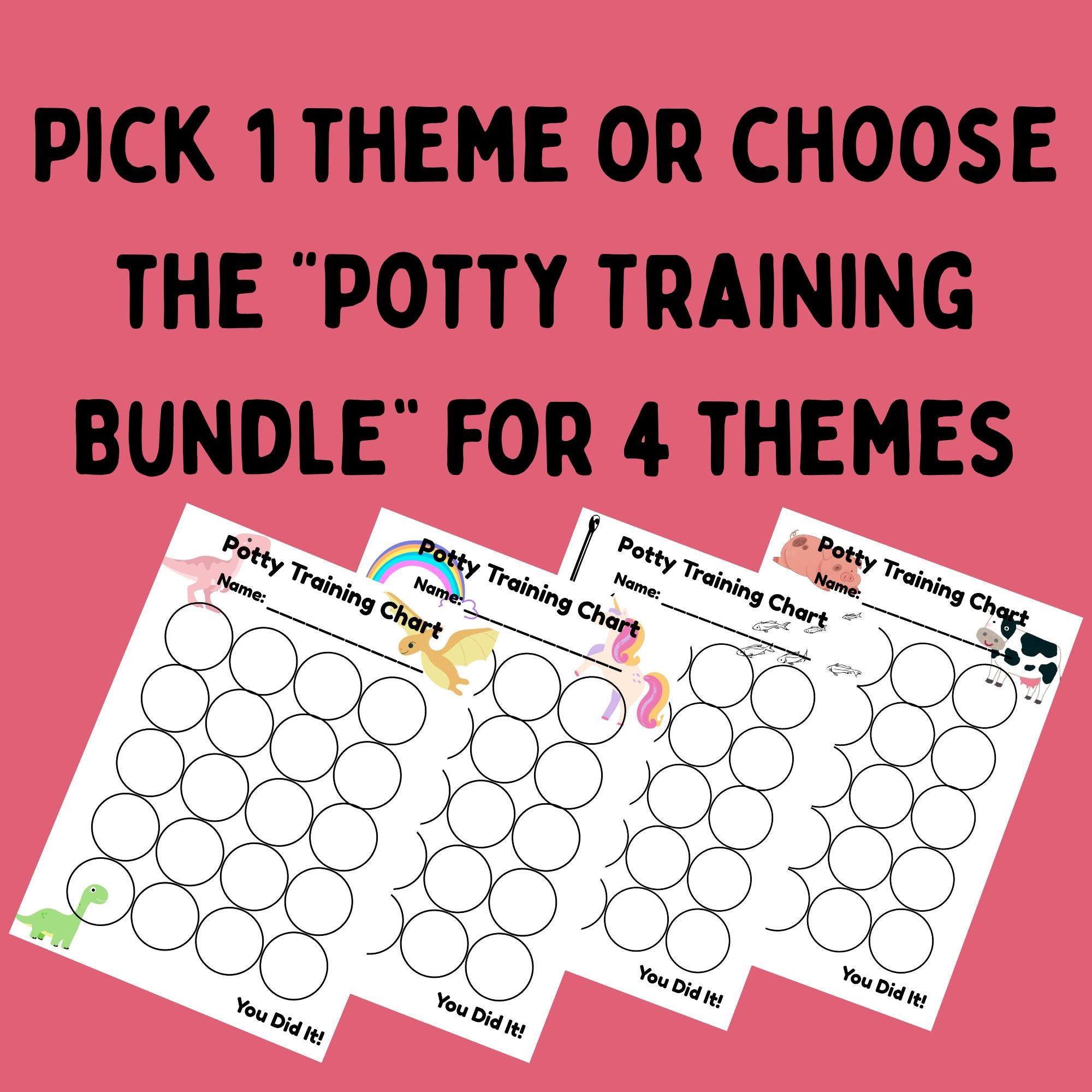 Potty Training Chart – Dinosaur Theme | Toddler Toilet Training ...