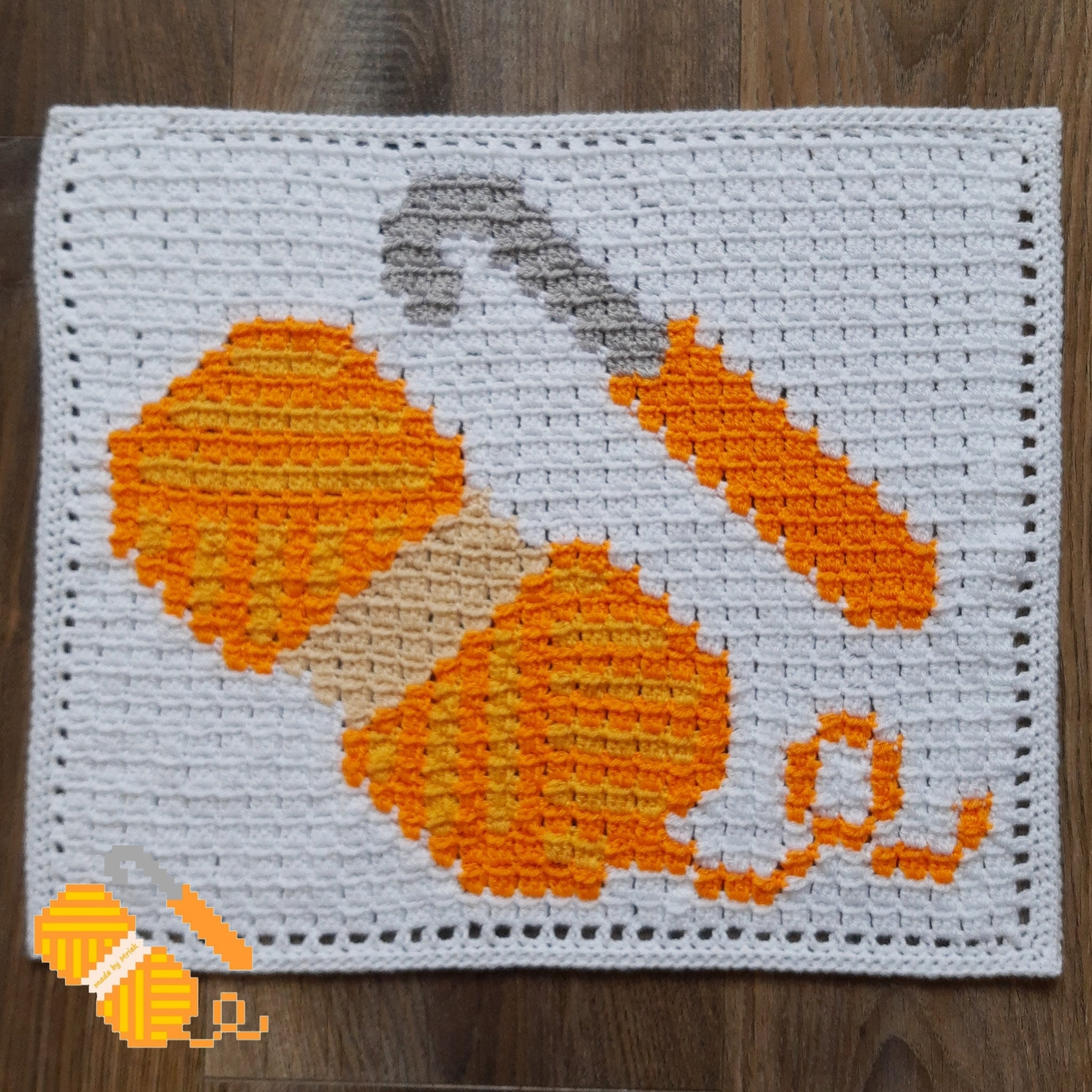 Haak patroon: Bol wol en haaknaald pixel haken logo made by Mriek ...