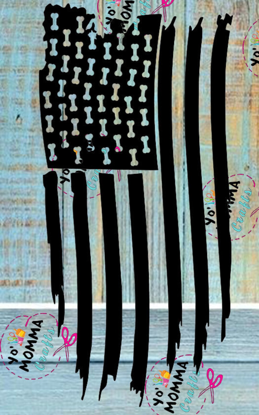 American Flag With Dog Bones - Etsy