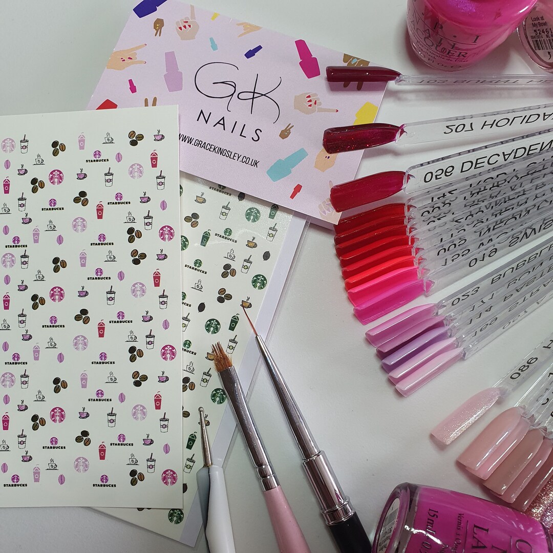 GK Nails | Coffee Lovers Nail Decals | Waterslide Nail Decals | Nail ...