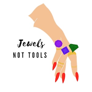 Nail Tech Art | Jewels Not Tools | White Background | Wall Art ...