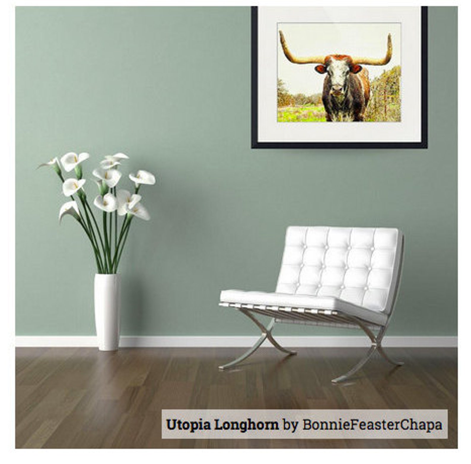 Texas Longhorn Utopia Farm Animal Wall Art Limited Edition Giclee Print ...