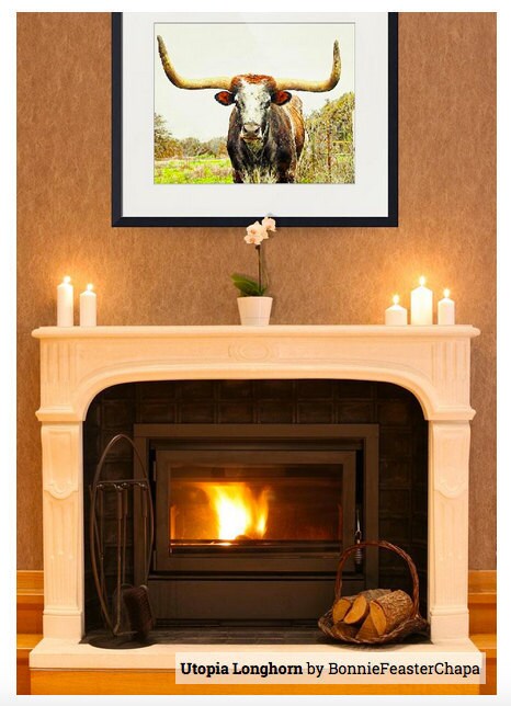 Texas Longhorn Utopia Farm Animal Wall Art Limited Edition Giclee Print ...