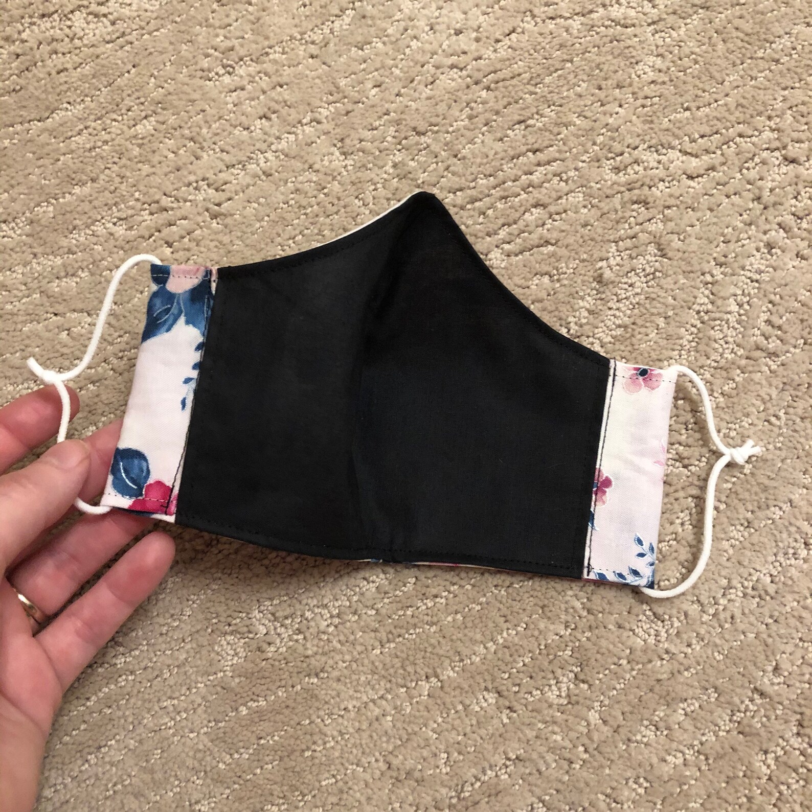 Asian Florals and Pink Metallics Face Mask With Filter Pocket | Etsy