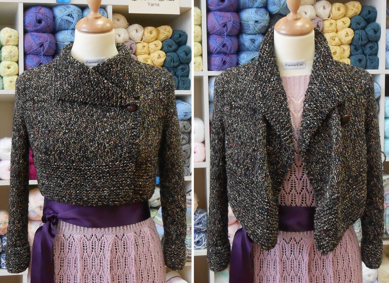 Waterfall Cropped Jacket Knitting Pattern PDF - Etsy