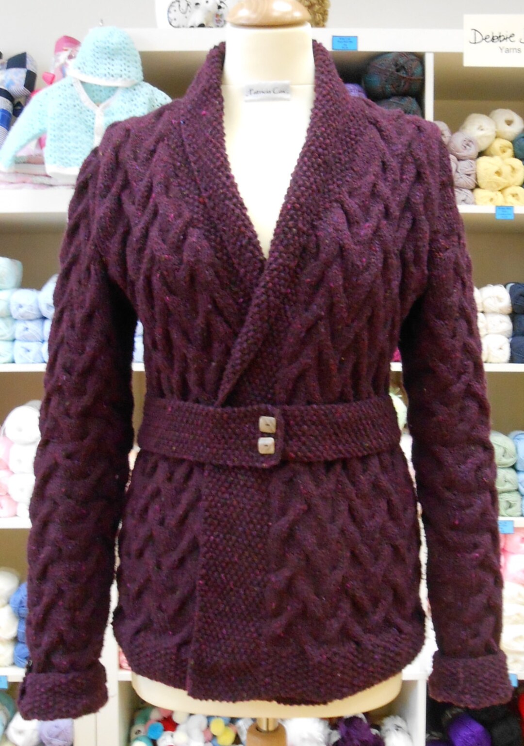 Cabled and Belted Cardigan Jacket Knitting Pattern PDF - Etsy