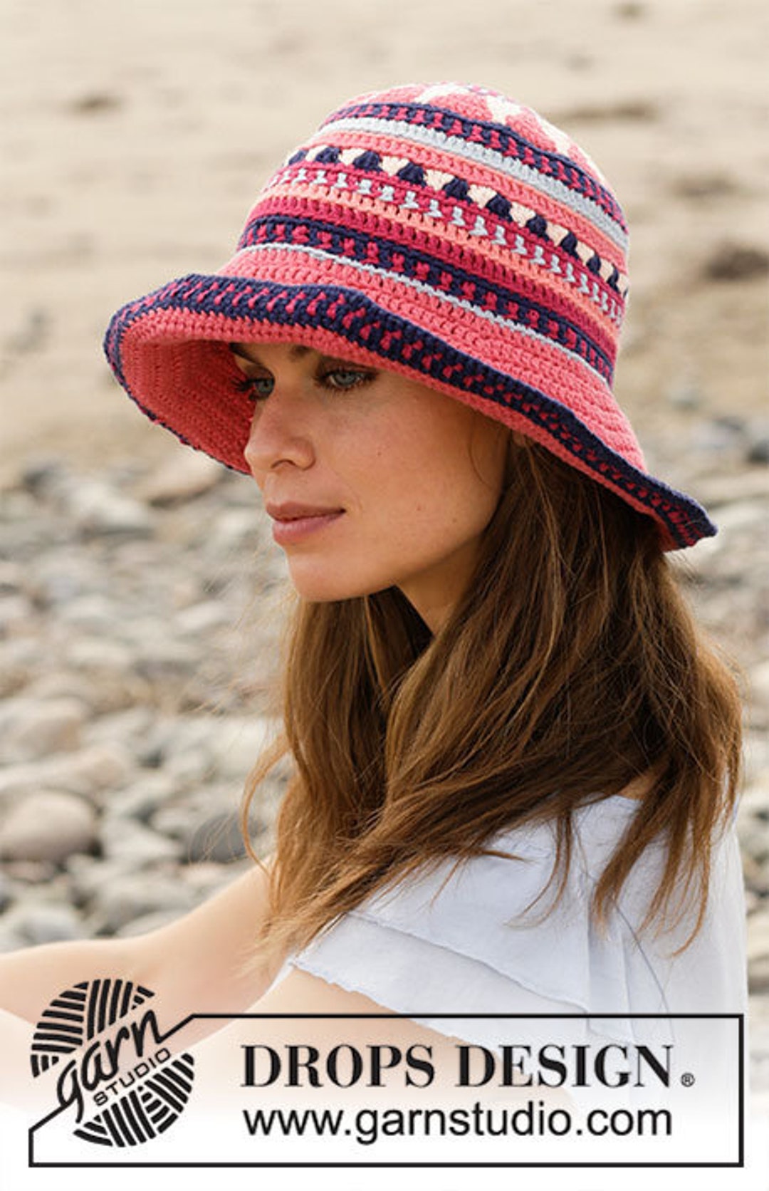 Spring Summer Hat, Bucket Hat, Cotton Hat, Striped Hat, Crocheted Hat ...