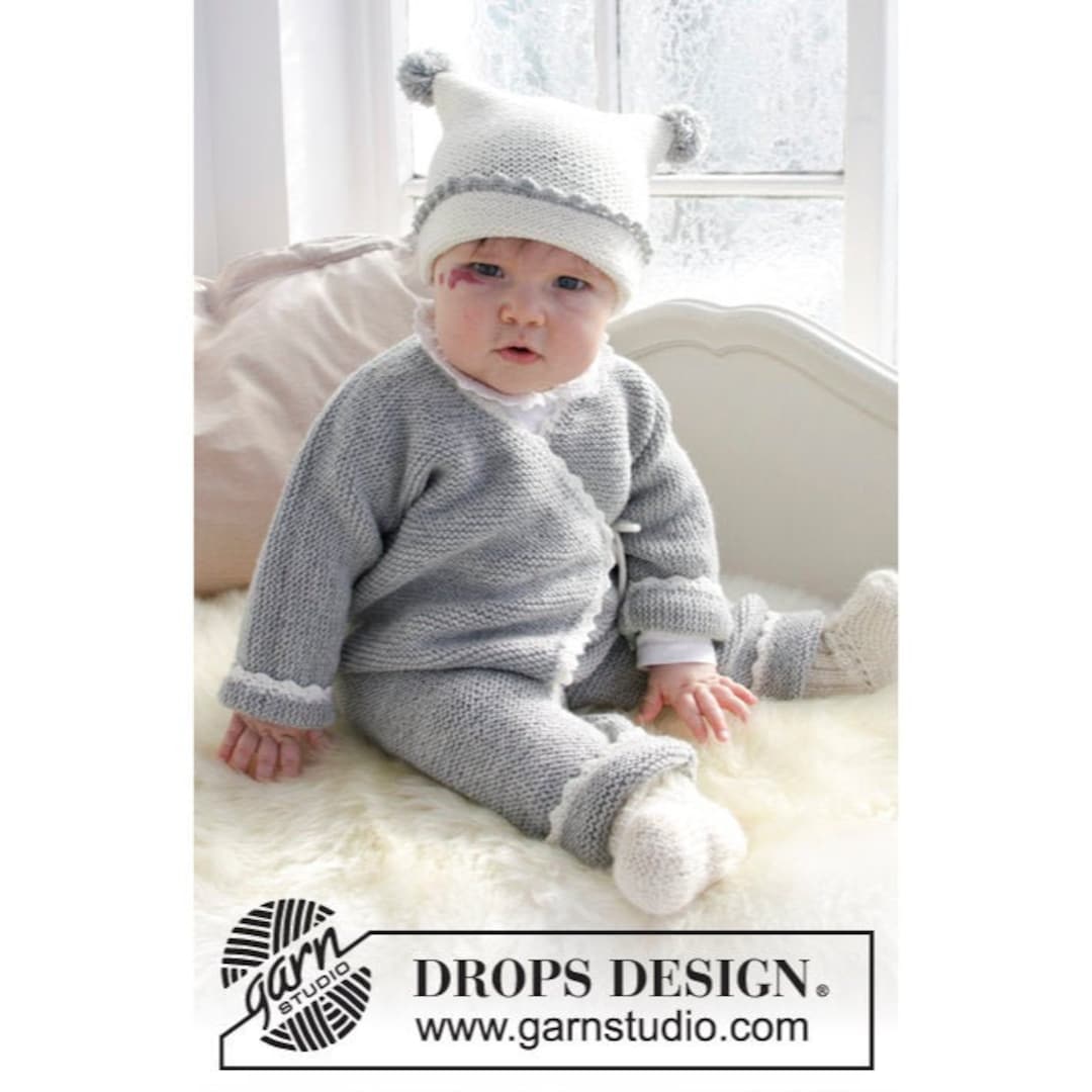 Hand Knitted Baby Onesie Set - Merino Wool Romper Hat & Socks - Baby ...