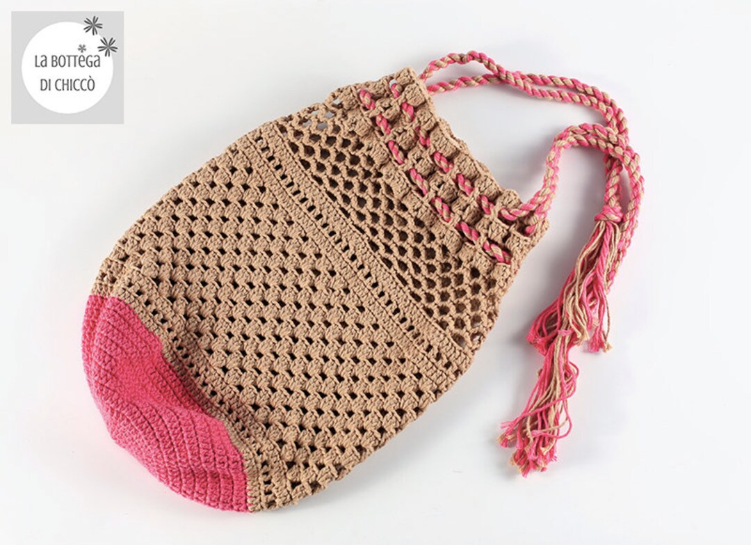 Crochet Sack, Crochet Bucket Bag, Shopping Bag, Hand Made Bag, Cotton ...