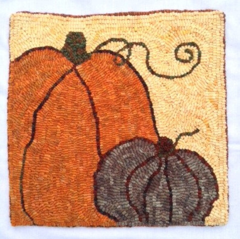 Two Pumpkins Rug Hooking Pattern 13 X 13 - Etsy