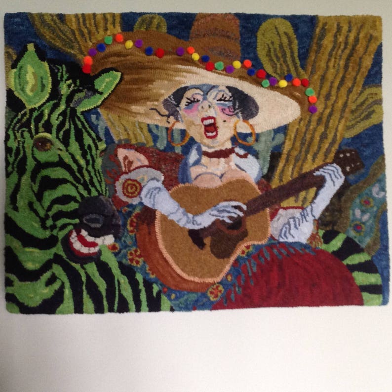 Galchutt Fiesta Rug Hooking Pattern 24 X 18 - Etsy