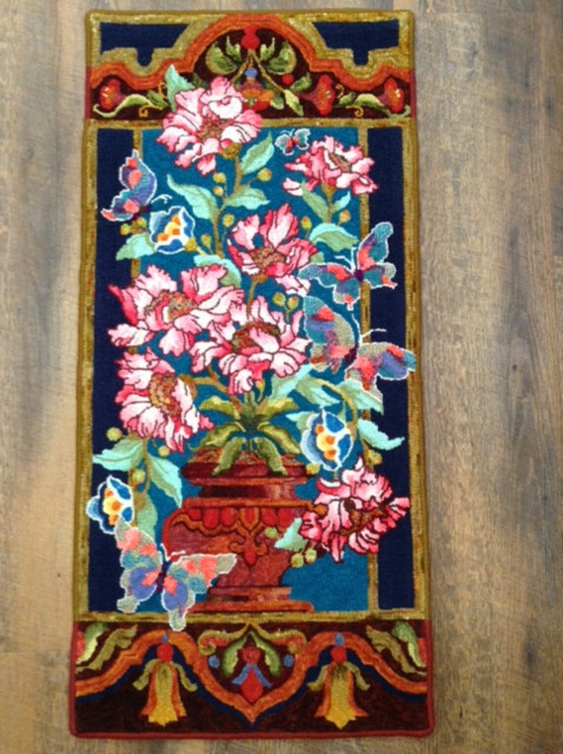 Galchutt - PEONY TILE Rug Hooking Pattern (43" X 20") - Etsy