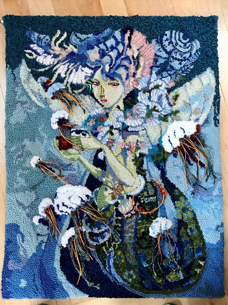 Galchutt AQUATIC COFFEE BREAK Rug Hooking Pattern 33 | Etsy