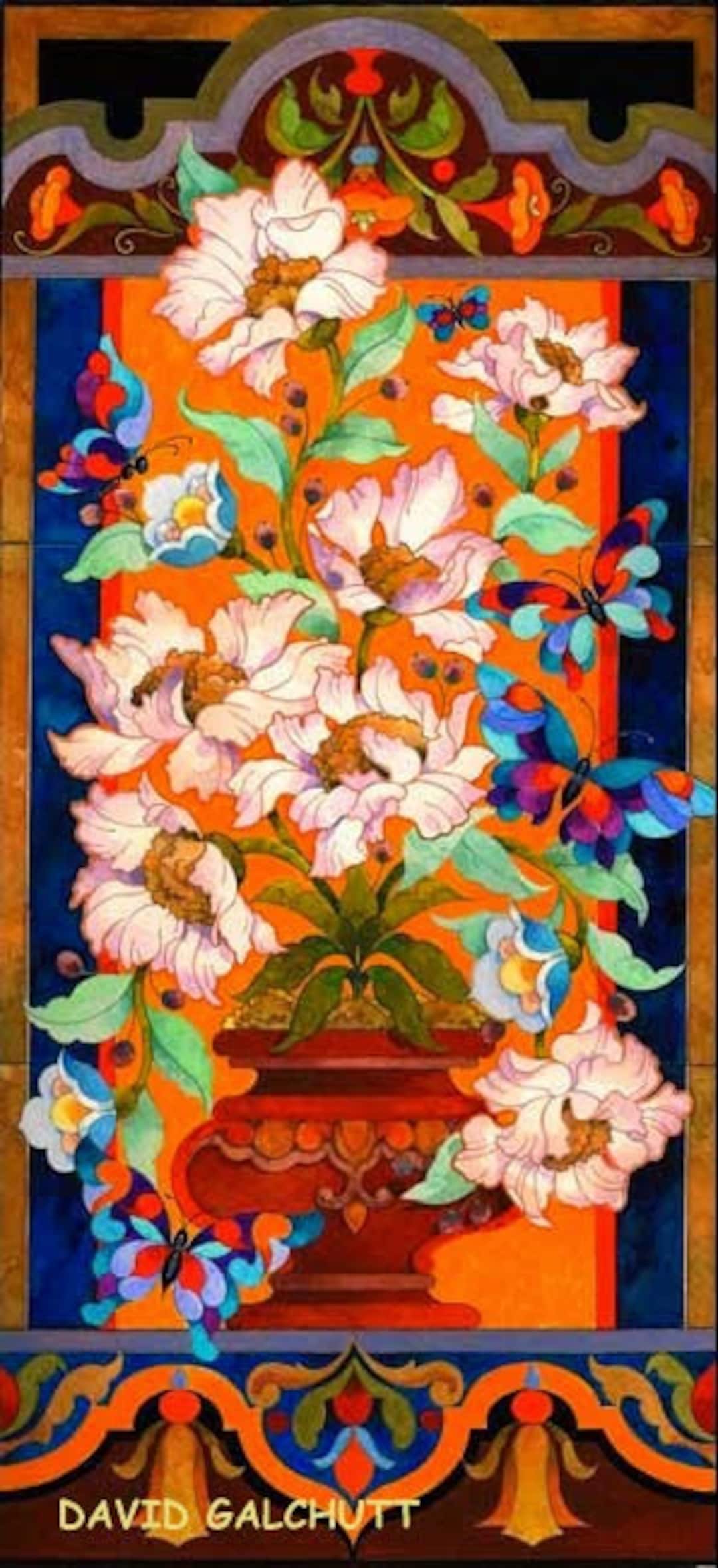 Galchutt - PEONY TILE Rug Hooking Pattern (43" X 20") - Etsy