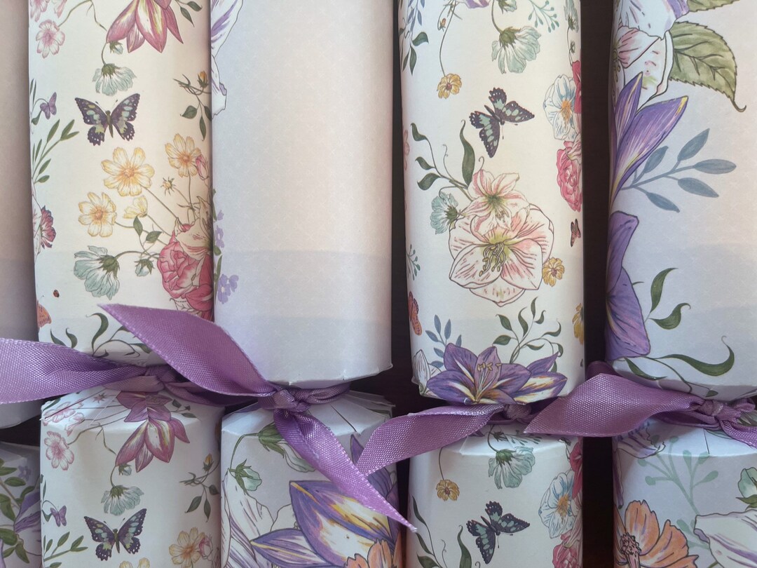Flowers Crackers, White Background, Pink and Lilac Flowers, Tiny ...