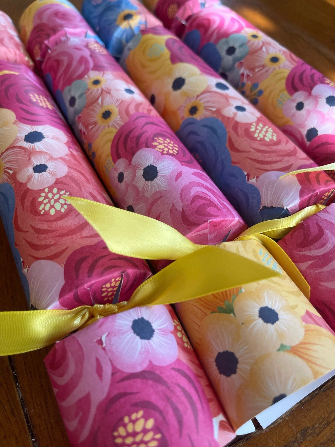 Flowers Crackers, Bright Flowers With Yellow Ribbon, Party Popper ...
