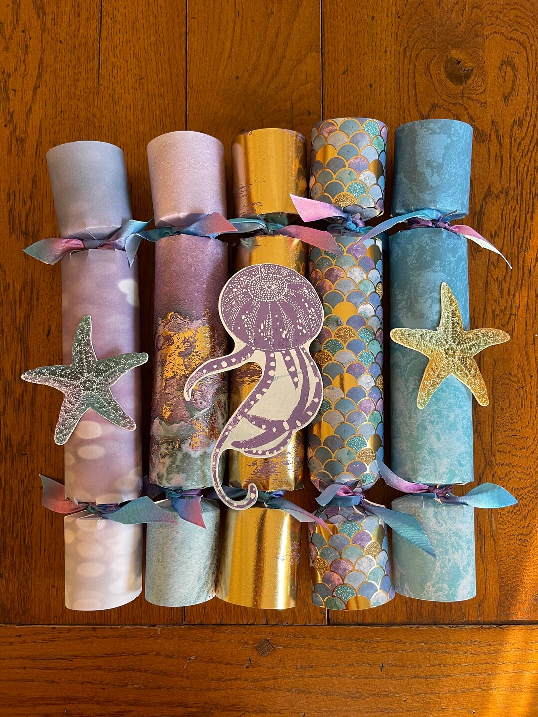 Purple Jellyfish Mermaid Theme Crackers, Gold Purple Blue With With ...