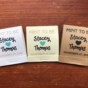 Mint to Be Wedding Favors for Guests. Matchbook Mint Favors. Thank You ...