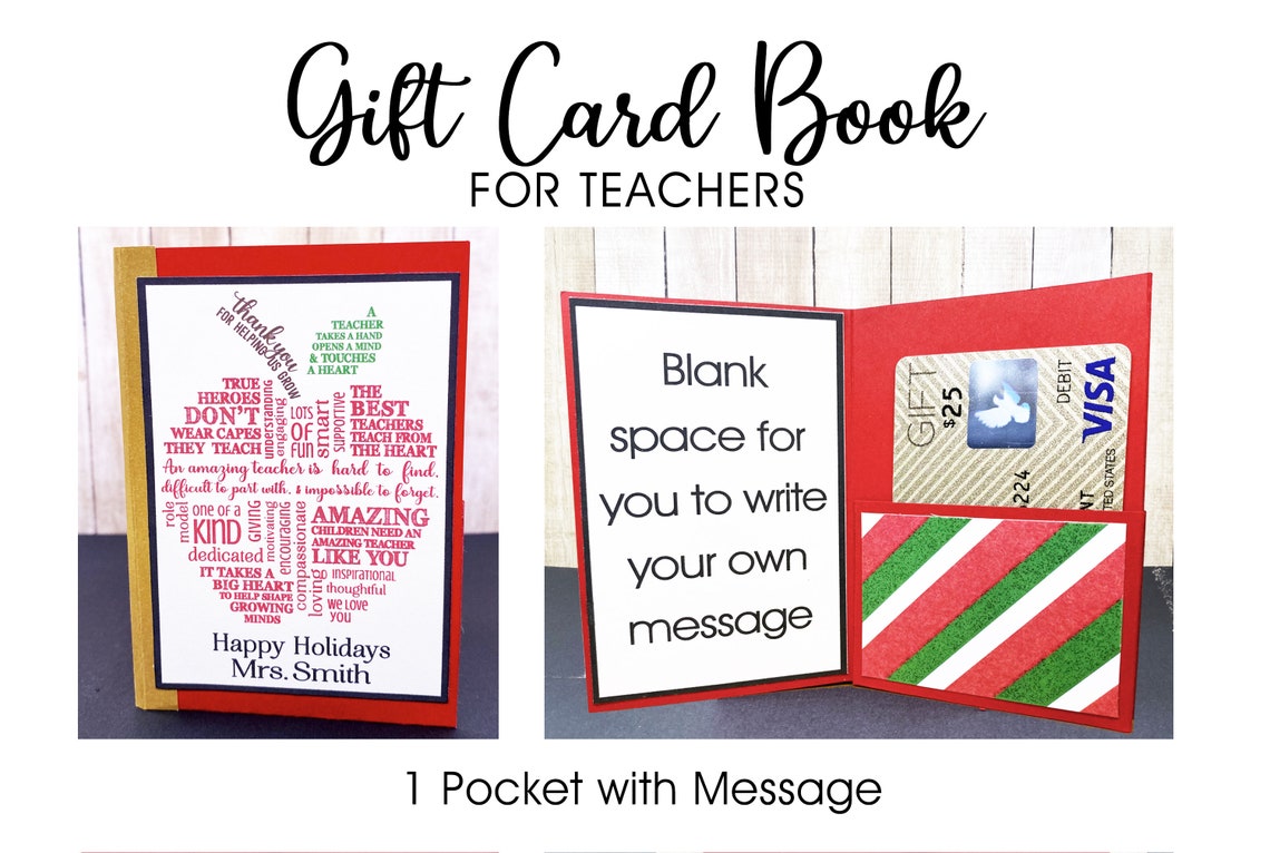 Personalized Holiday Gift Card Book for Teacher Appreciation. - Etsy