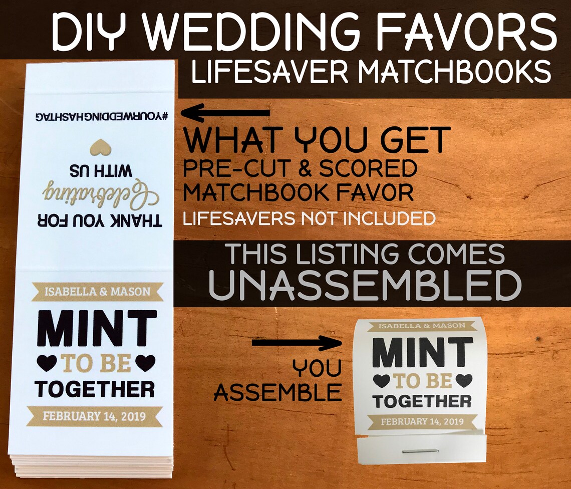 Personalized Mint to Be Wedding Favors for Guests. Matchbook | Etsy