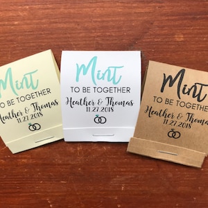 Personalized Wedding Matchbook Mints Covers. Mint to Be Mintbooks ...