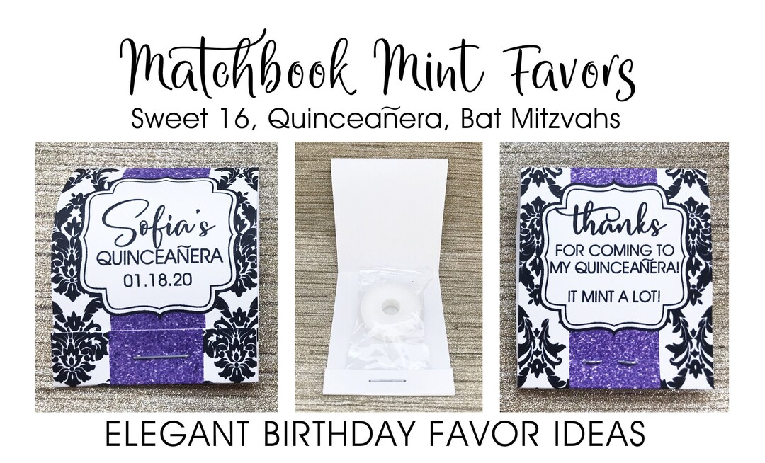 Quinceanerafavor Tags. Sweet 16 Mintbooks. Quince Matchbook Mints. MINT ...