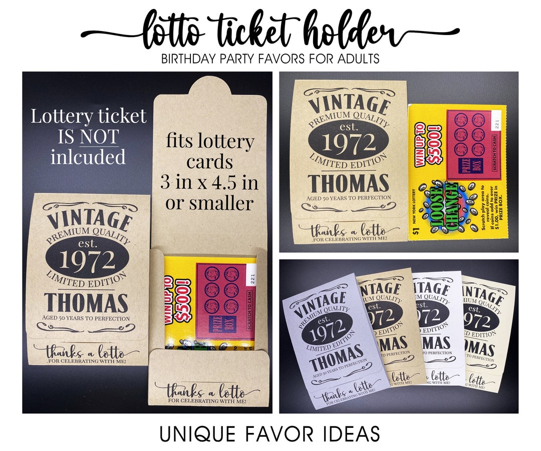 Thanks a Lotto Adult Birthday Favor. Bday Scratch off Card Holder ...