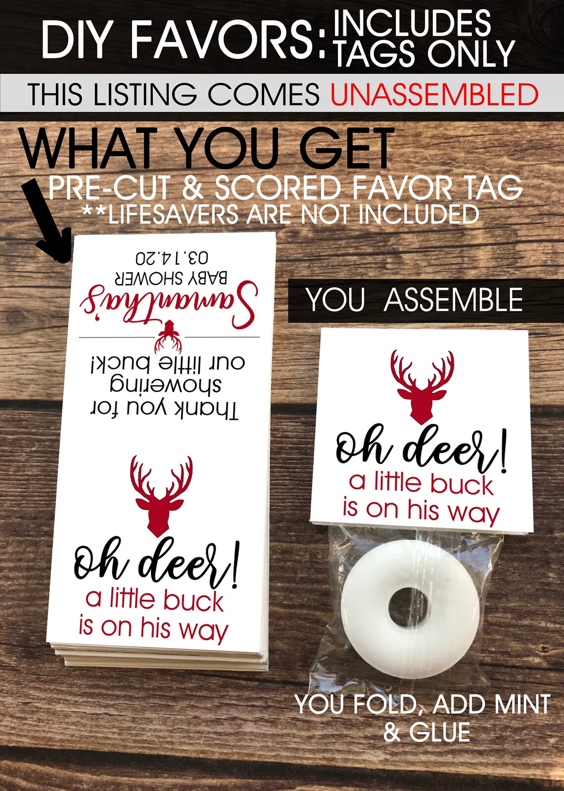 Oh Deer Baby Shower Favors. Boy Baby Shower Thank You Tags. - Etsy