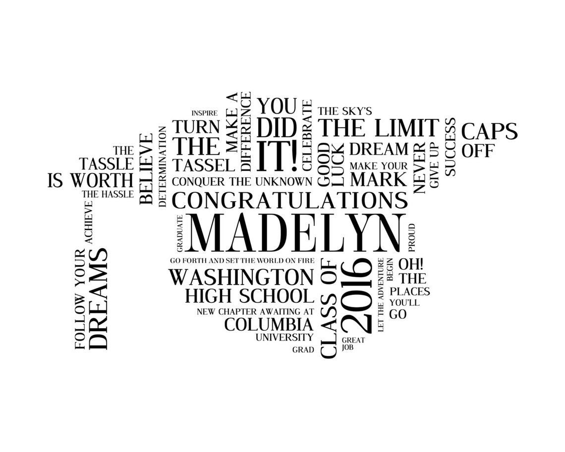 Personalized High School Graduation Word Art. Graduation Gift. - Etsy