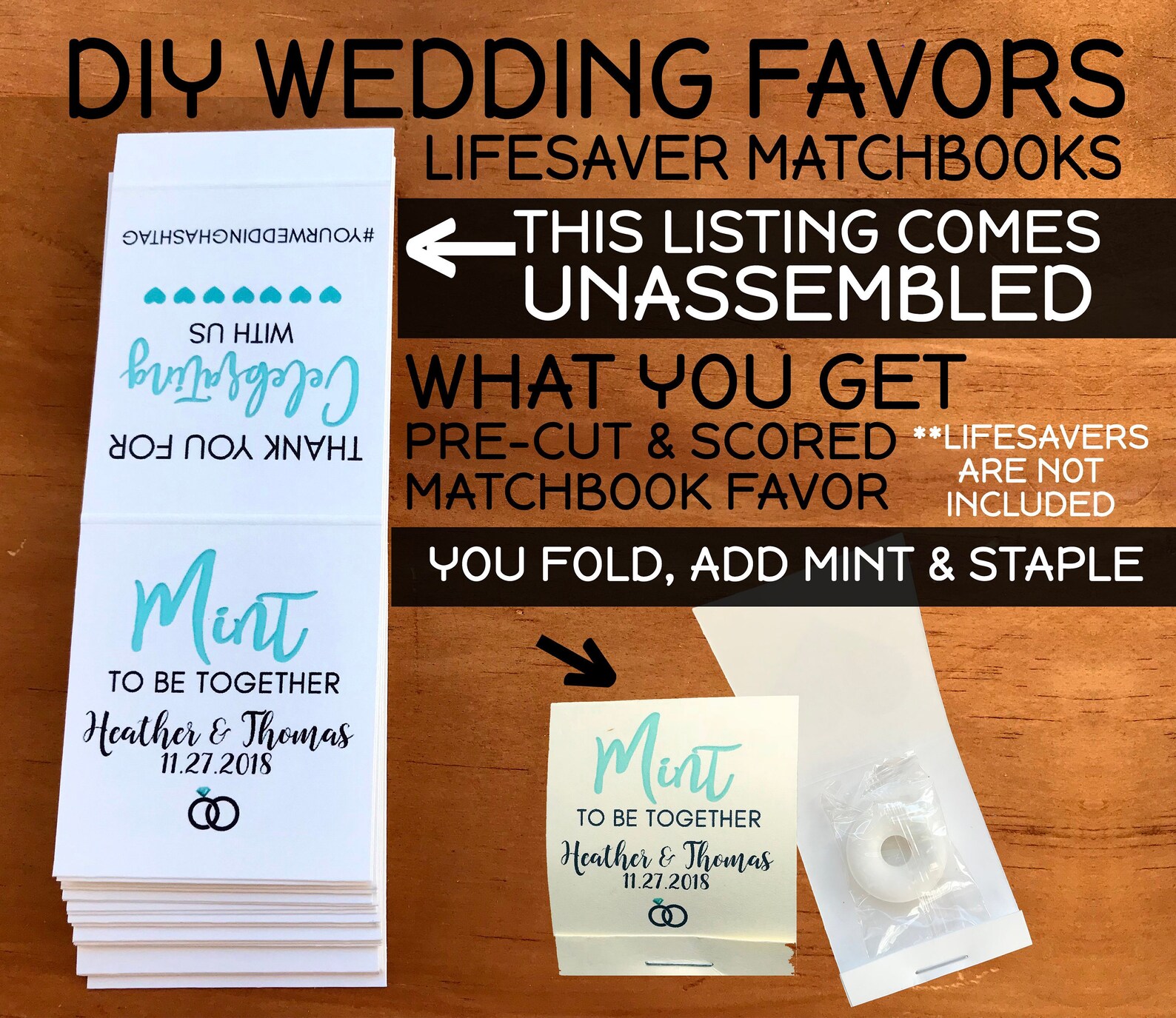 Personalized Wedding Matchbook Mints Covers. Mint to Be | Etsy