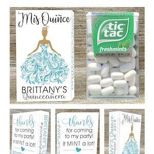 Quinceanera Favor Tags. Sweet 15 Favors. Birthday Party Favors. Tic Tac ...