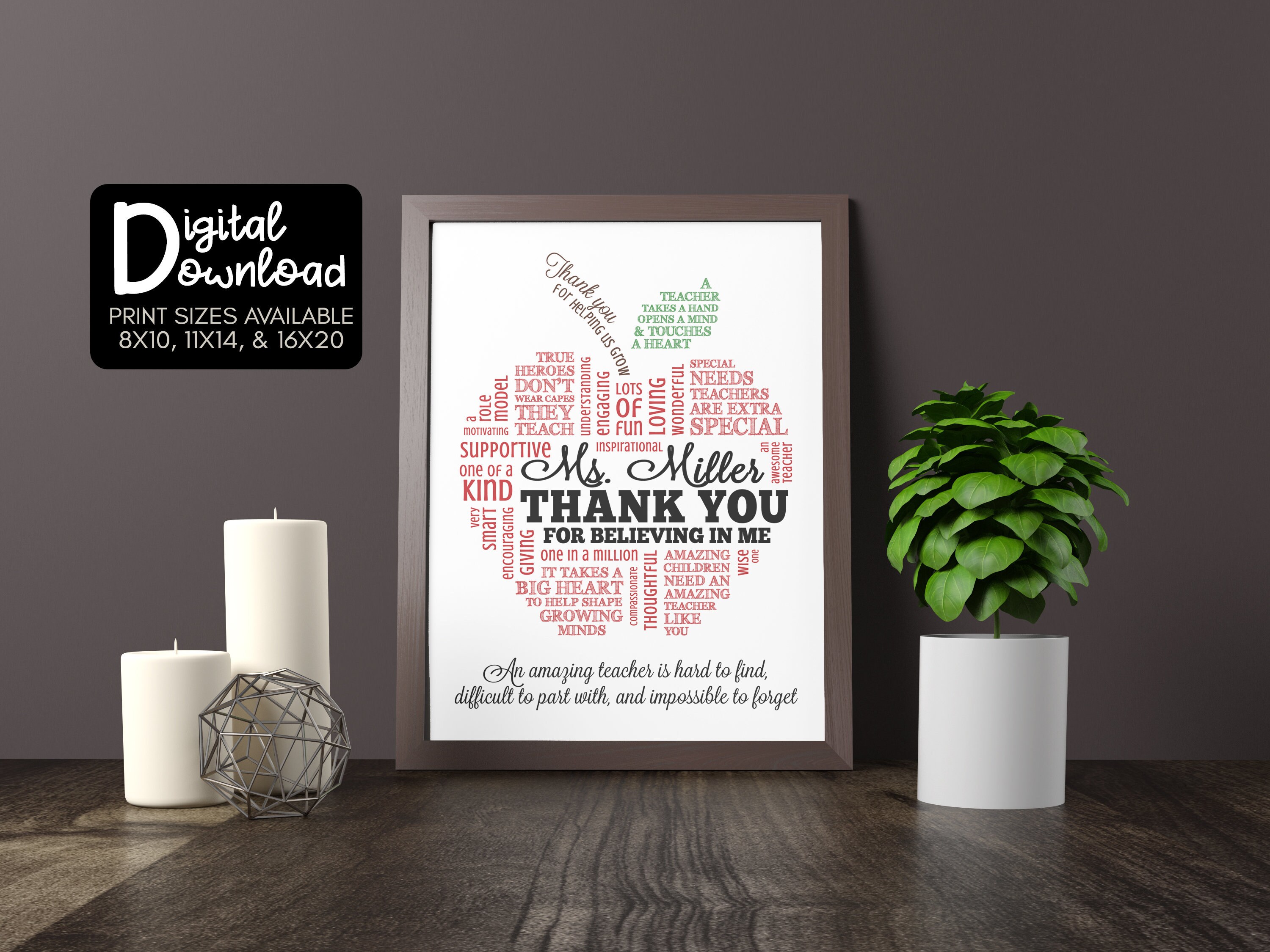 Special Needs Teacher Appreciation Gift. Personalized Teacher | Etsy