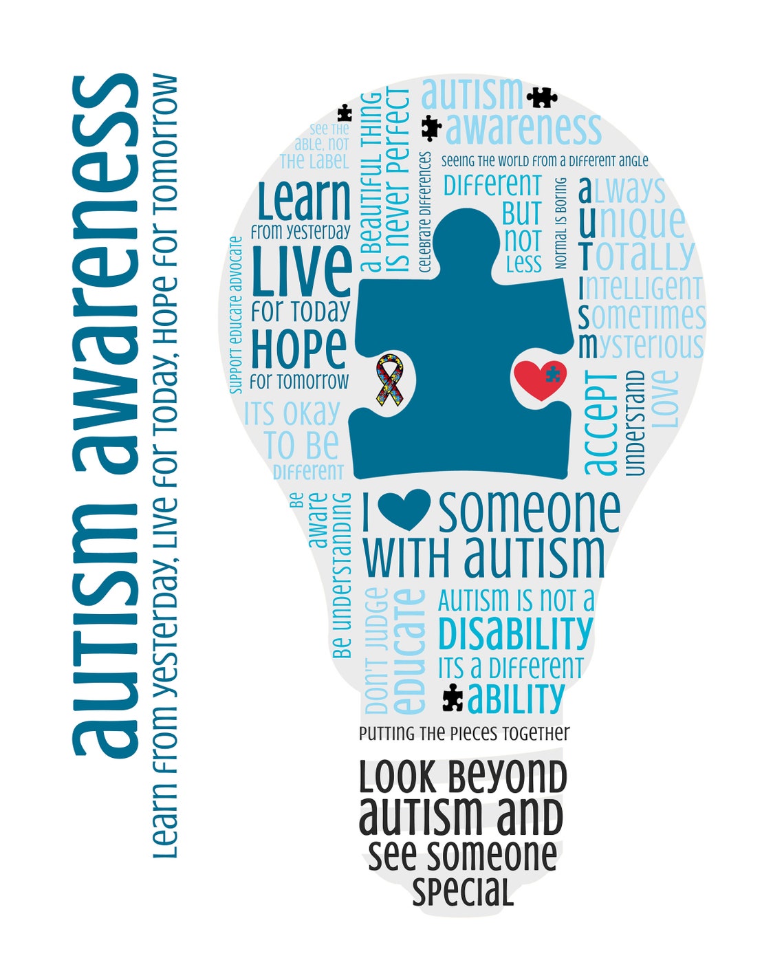 2020 Autism Awareness Printable Instant Download. Light it Up | Etsy