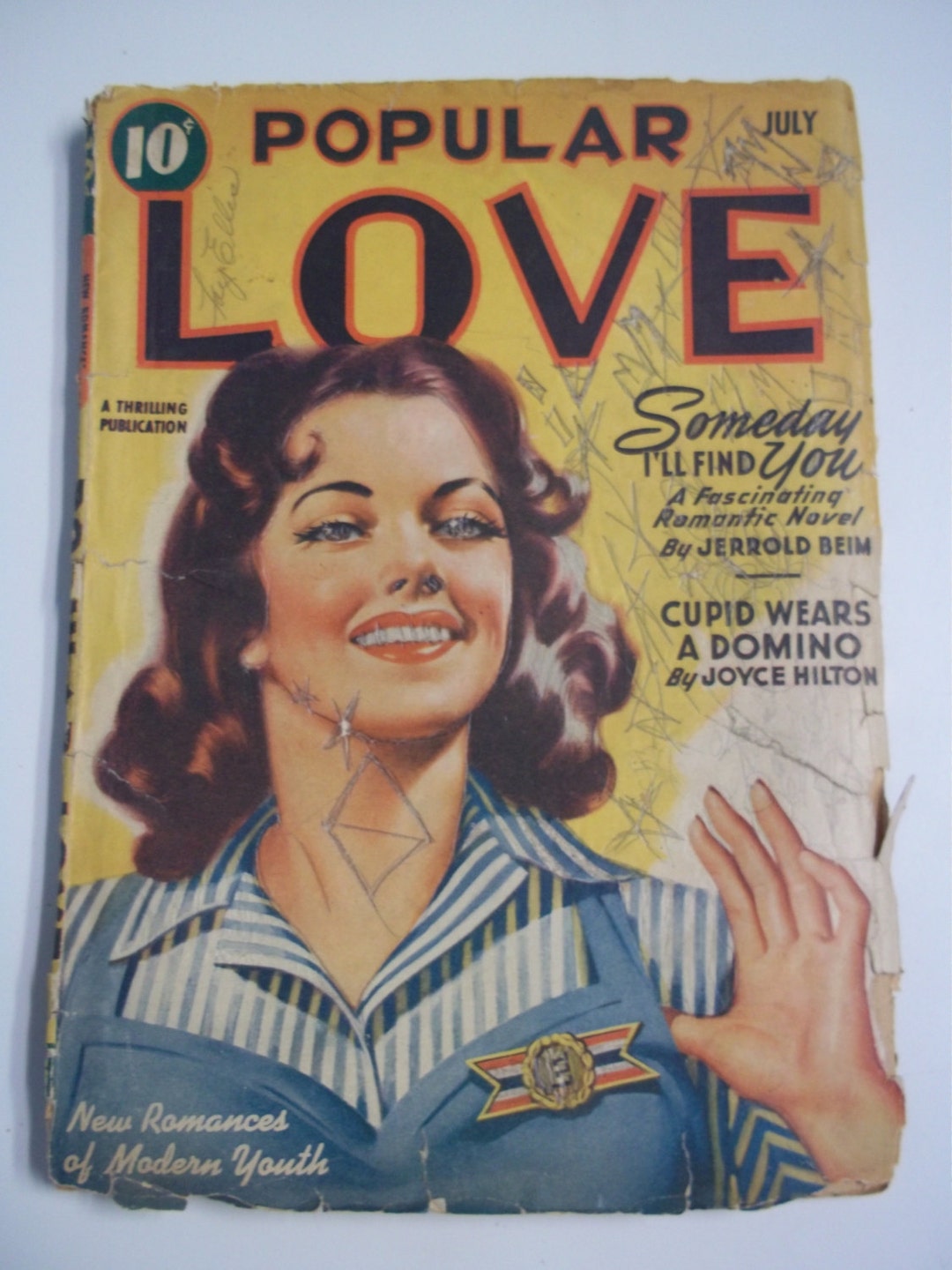 Popular Love Vol XVI # 3 July 1944 Vintage Romance Pulp Magazine GGA - Etsy