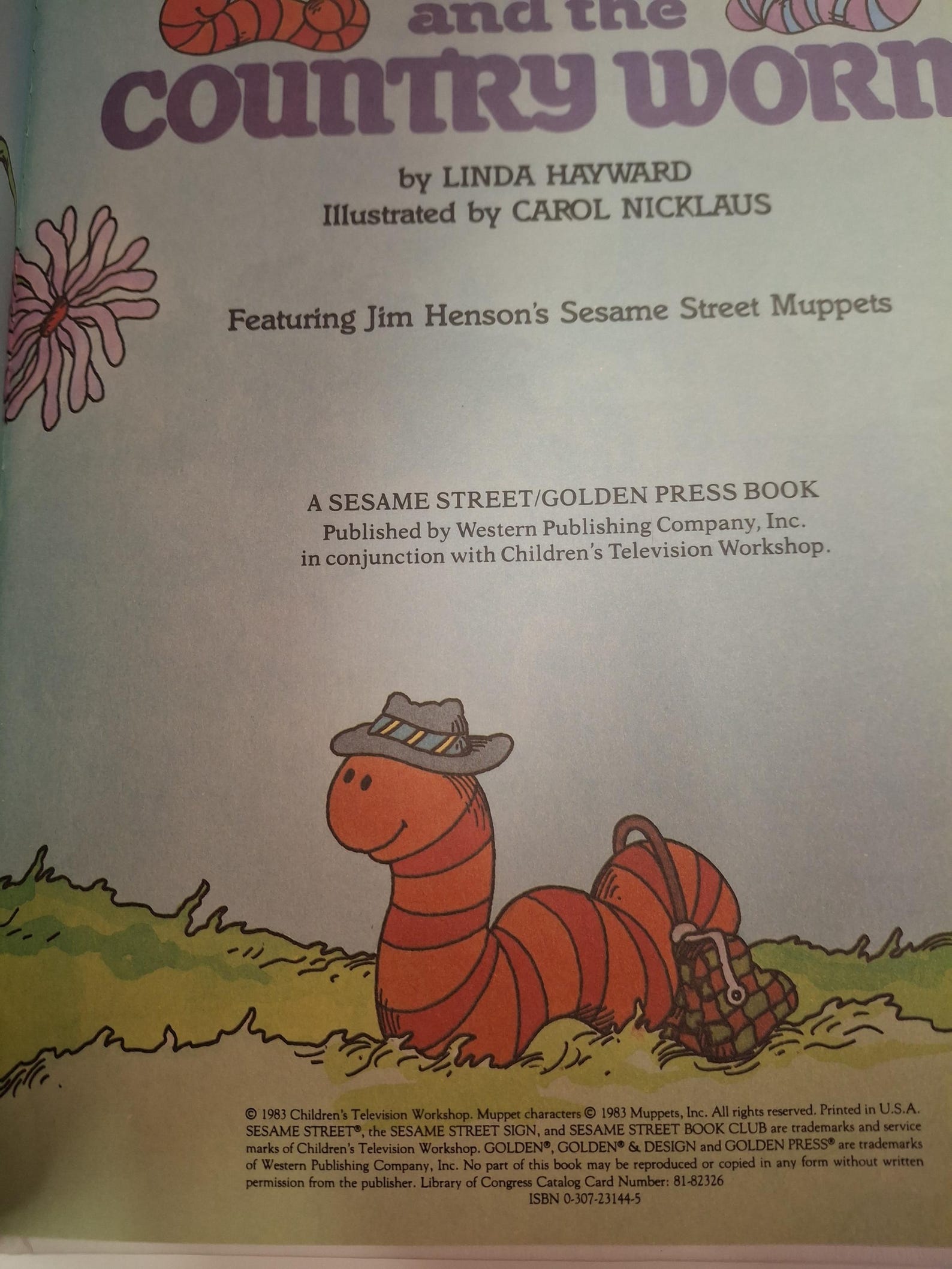 Sesame Street Book Club the City Worm and the Country Worm Golden Press ...